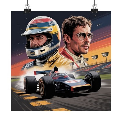 Vintage Race Car Drivers Matte Poster | Motorsports Wall Art | eBay