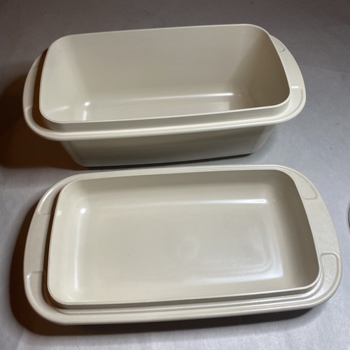 Vtg Tupperware Ultra 2 QT Loaf Pan #1745 & 3/4 QT Lid #1746 Microwave ...