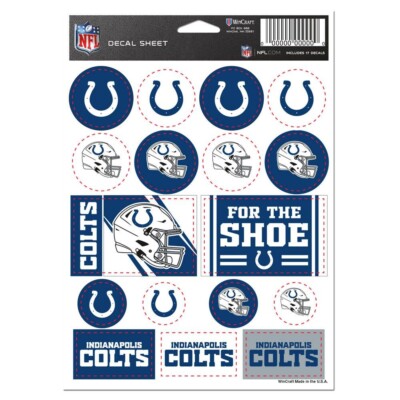 INDIANAPOLIS COLTS 17 LOGO VINYL STICKER SHEET NEW WINCRAFT 👀 | eBay