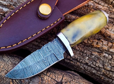 SHARD®™ CUSTOM HAND FORGED Damascus Steel EDC Mini Neck Survival Knife ...