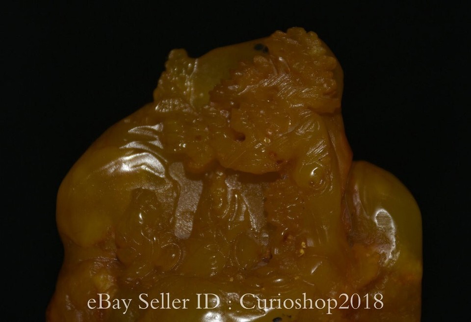 5.2" Chinese Tianhuang Shoushan Stone Mountain Tree People Seal Stamp ...