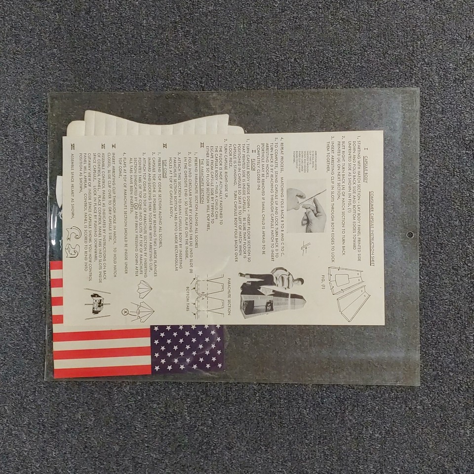 NASA Mercury 7 Space Capsule Astronaut GE PowerMite II Cardboard Promo ...