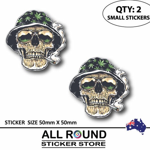 Rasta Skull Printed vinyl sticker for bike, helmet, laptop, phone ...