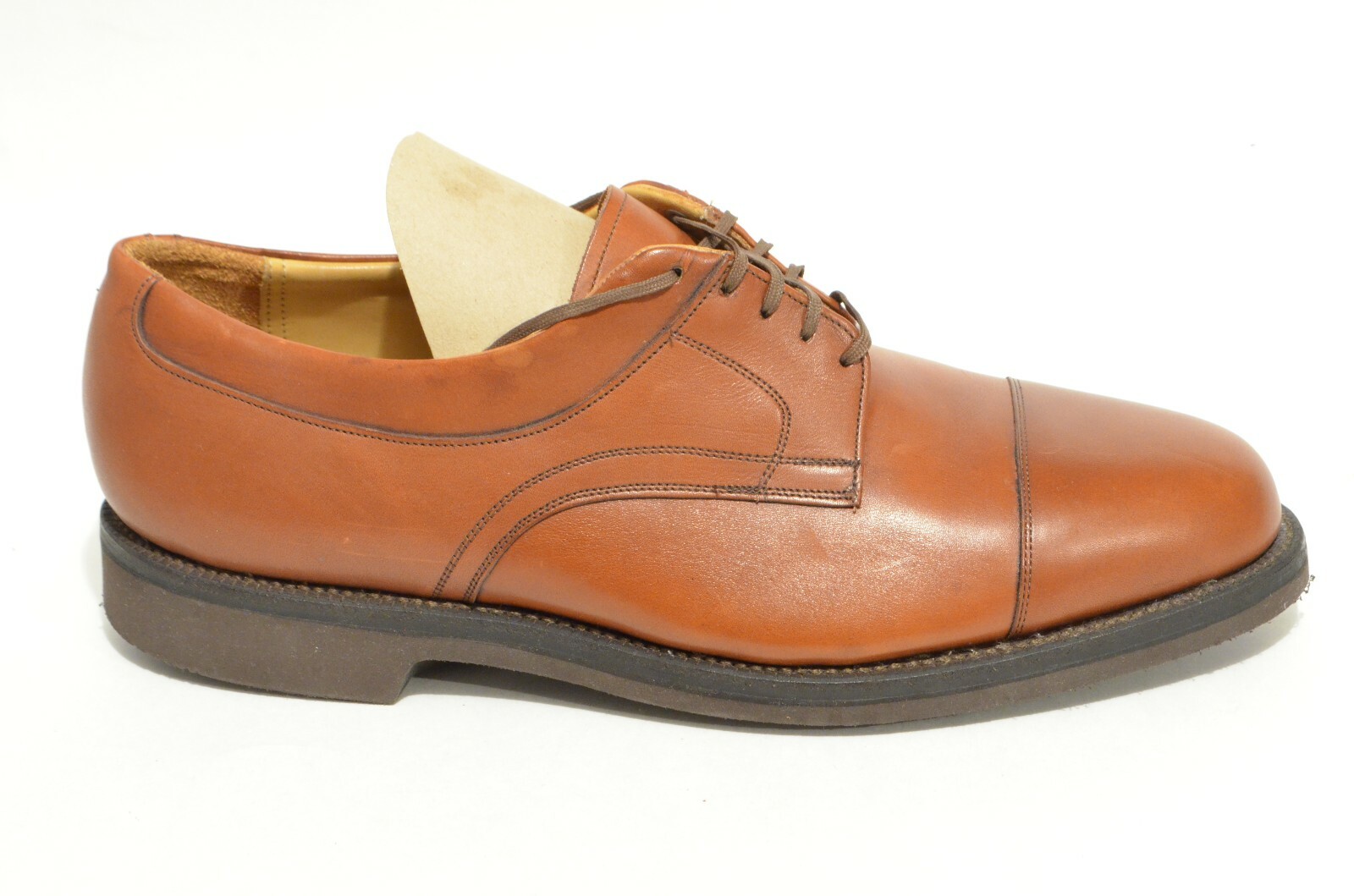 NEW Johnston & Murphy 10.5 E Brown Cap Toe Oxford Trampoline USA Made ...