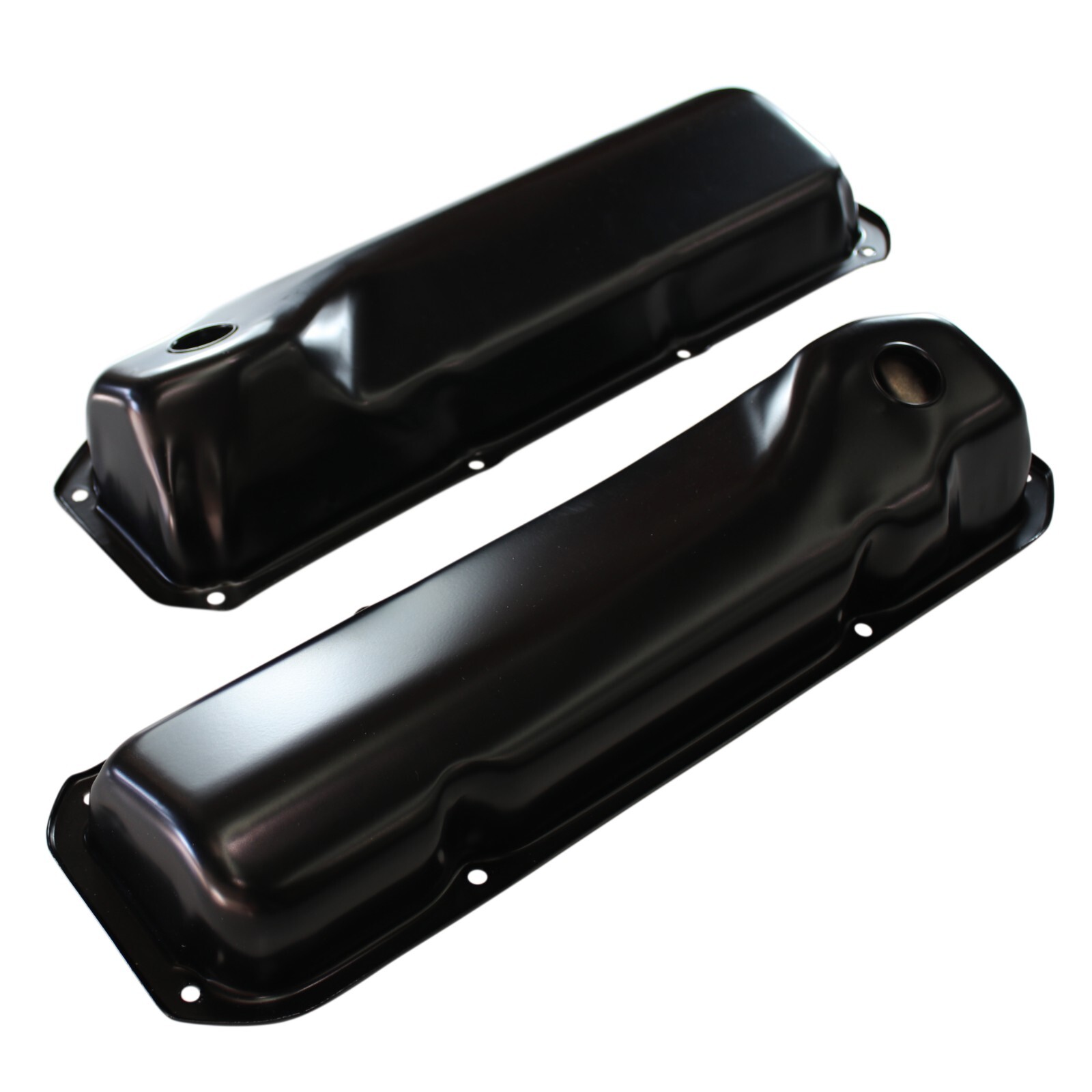 Valve Covers Ford Cleveland V8 302-351-400M Black Steel with holes-pr ...