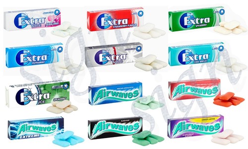 WRIGLEY'S AIRWAVES & EXTRA CHEWING GUM COLLECTION ( Strawberry, Mint ...