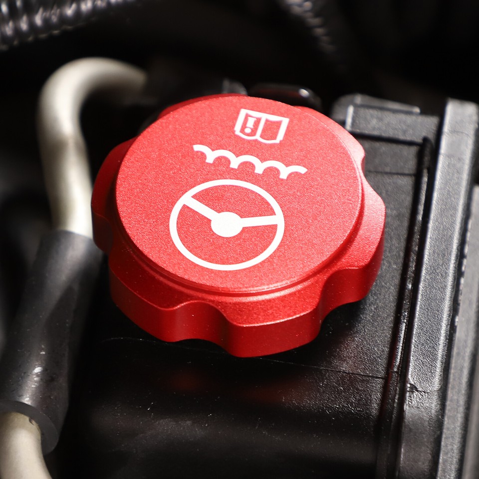 Red Alloy Engine Cabin Fluid Cover Decorate Caps For Corvette C6 Z06 ...