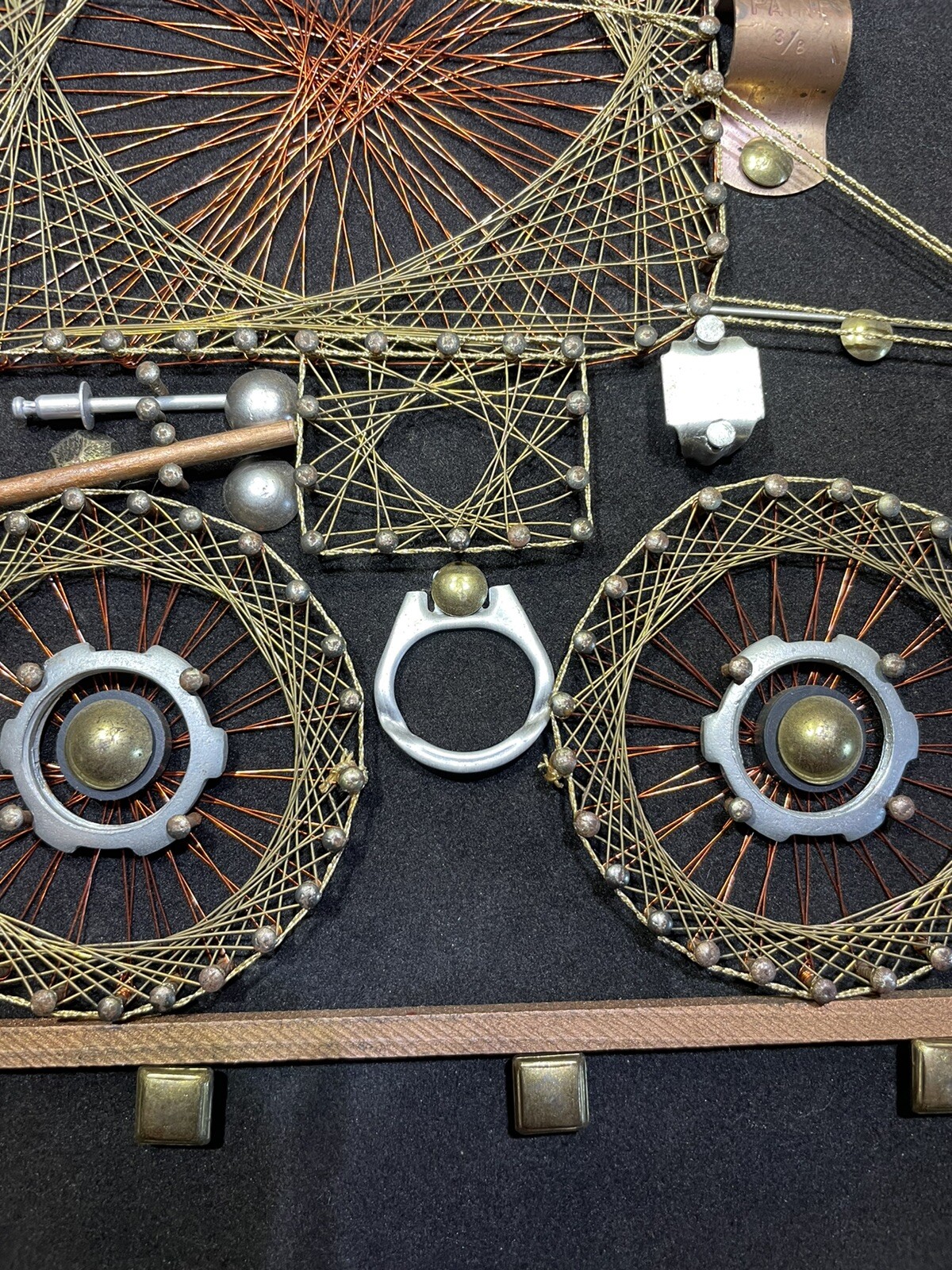 VTG Black Velvet Locomotive Train Steampunk Copper Wire String Engine ...