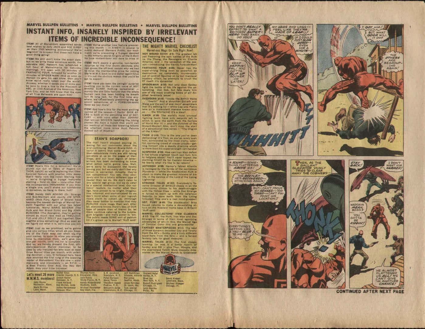 GENE COLAN 1967 DAREDEVIL #34 ORIGINAL PRODUCTION ART PAGE BEETLE ...