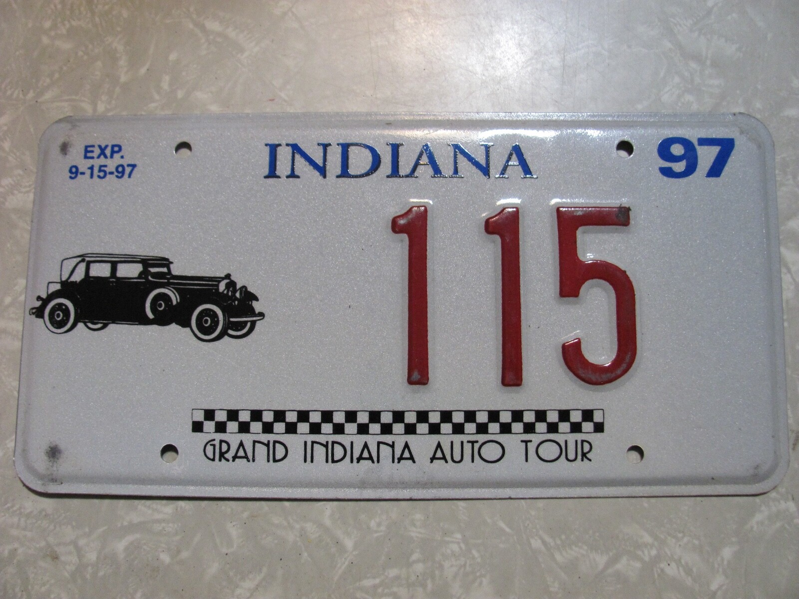 1997 INDIANA LICENSE PLATE FREE SHIPPING GRAND INDIANA AUTO TOUR #115 ...