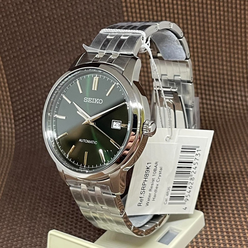 Seiko SRPH89K1 Green Dial Stainless Steel Date Analog Automatic Men's ...