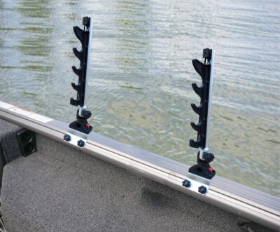 Brocraft Crappie Pole Transport Rack For Boat 45 Degree Gunnel Track ...