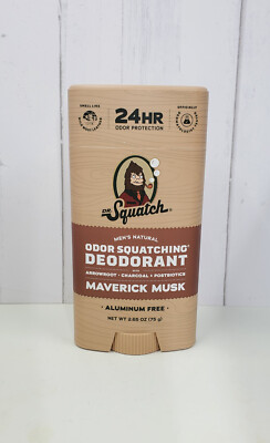 Dr. Squatch Men's Natural Deodorant Maverick Musk Aluminum Free 2.65oz ...