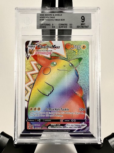 Pikachu VMAX SCR #188 2020 Pokemon Sword and Shield Vivid Voltage BGS 9 ...