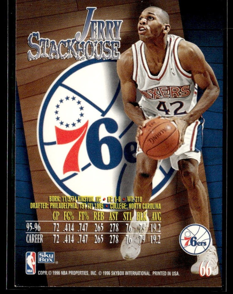 1996-97 SkyBox Z-Force #66 Jerry Stackhouse Basketball Card 1103J | eBay