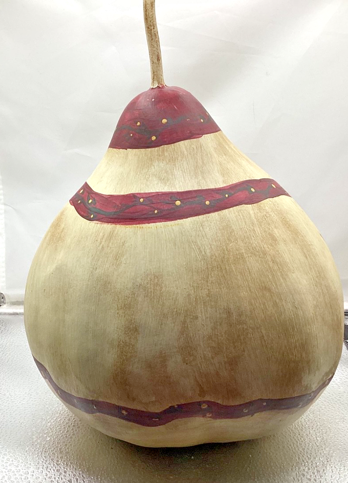 Hand Painted Old World Santa Face Gourd Kim Cabbage Signed 2001 Folk ...