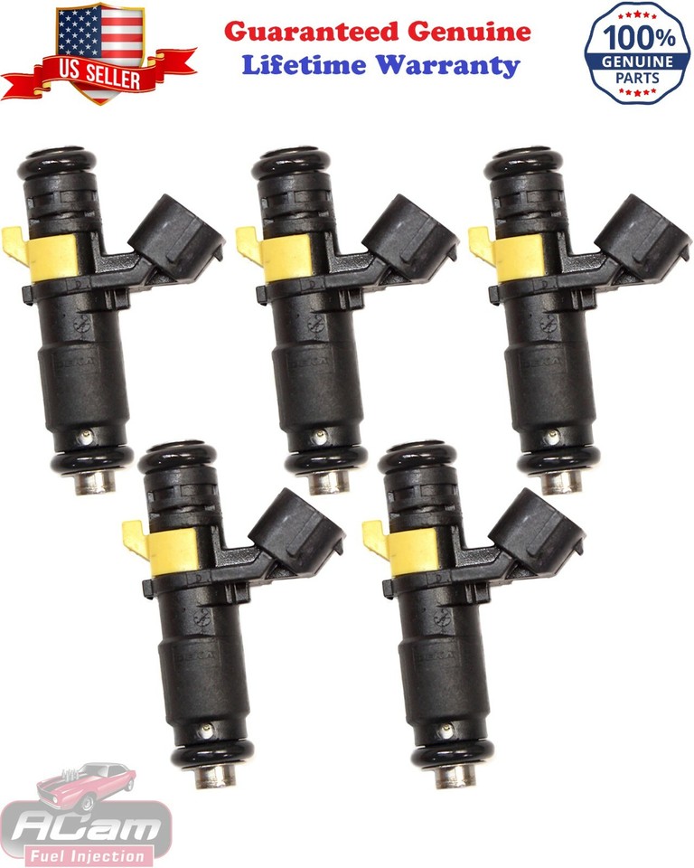 5x Genuine OEM 2005-2007 VW Beetle Jetta Rabbit 2.5L Fuel Injectors ...