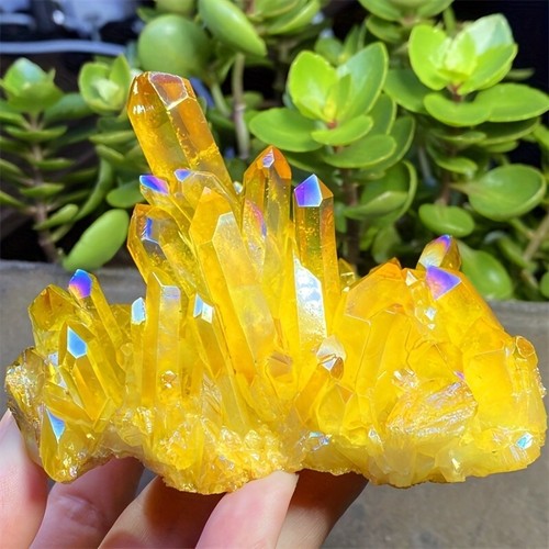 Angel Aura Yellow Quartz Cluster Yellow Crystal Mineral Specimen Home ...