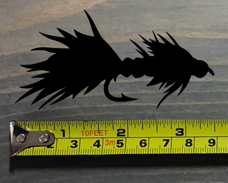 Fly Fishing Sticker Decal 3.5" Woolly Bugger Trout Mountains Musky Abel ...