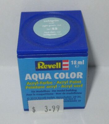 Revell Aqua Color Acrylic Paint (18ml) Matt Light Green 55 #36155 NEW ...