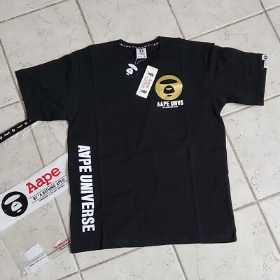Aape Gold Logo Black Basic Tee | eBay