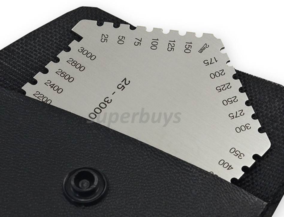 Welding Gauge Gage Wet Film Comb 25-3000um Hexagonal Stnlss Steel ...