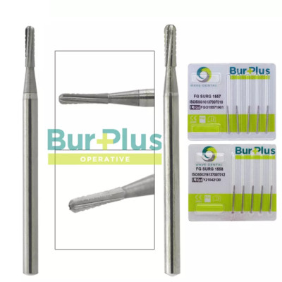 Wave Dental Carbide Burs Surgical FG SURG 1557 1558 Fit High Speed ...