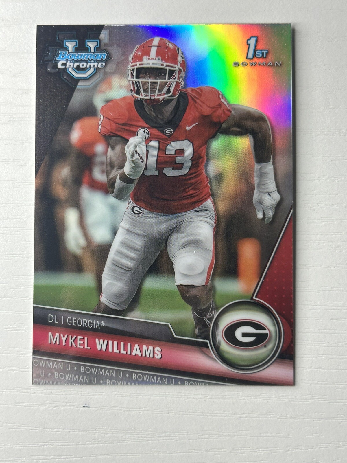 2023 Bowman Chrome U 91 Mykel Williams 1st Refractor Georgia Bulldogs ...