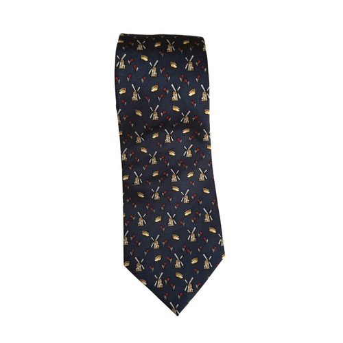 Kist Design Holland Mens Blue Silk Tie Windmill Tulip Wooden Clogs ...