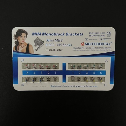 Dental Orthodontic Metal Bracket MIM Monoblock Mini MBT 022 345 Hooks ...