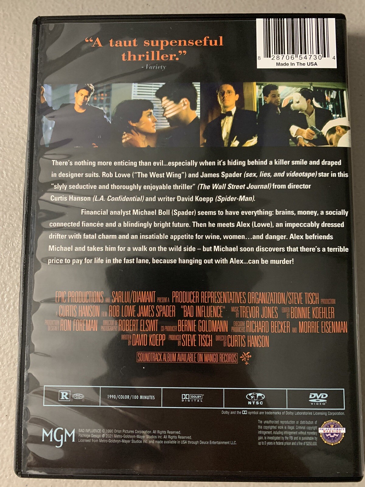 Bad Influence DVD DISC ONLY Rob Lowe James Spader | eBay