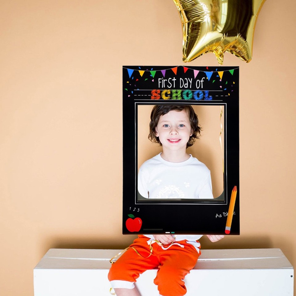 School Photo Booth Frame Selfie Board First Day of Kindergarten Prop ...