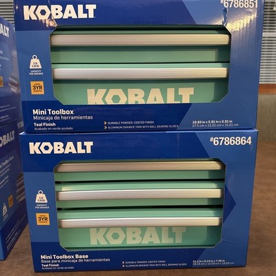 Kobalt Mini Toolbox 2 & 3-Drawer Top And Base Teal Steel Tool Box NIB ...
