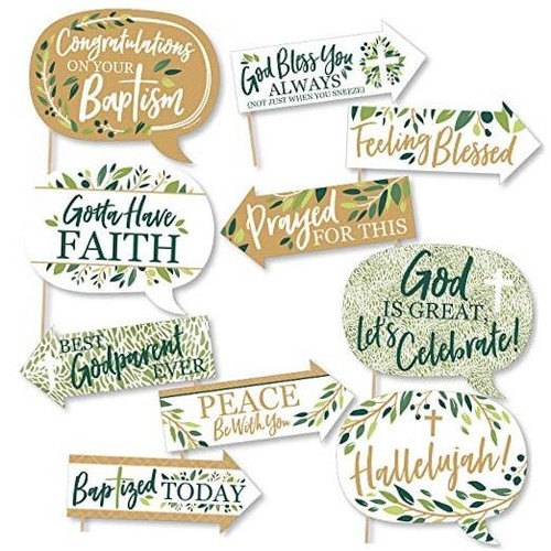 Funny Baptism Elegant Cross - Religious Party Photo Booth Props Kit ...