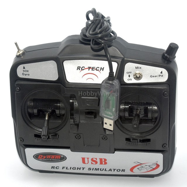 Dynam 6ch USB RC Flight Simulator 6 Channel Mode 2 Airplane Helicopter ...