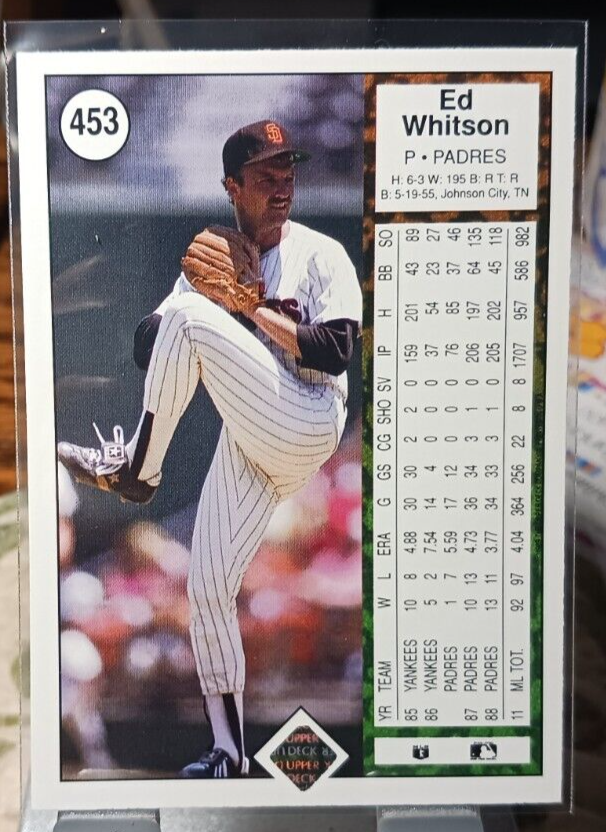 1989 Upper Deck Baseball Card of Ed Whitson #453 (NM) Free Returns | eBay