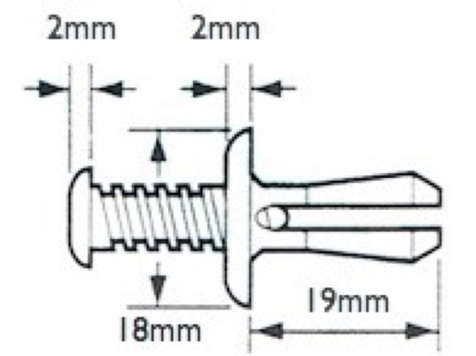 10x Plastic Screw Rivet Scrivet m8 8mm Car Bike Trim Liner Bumper Panel ...