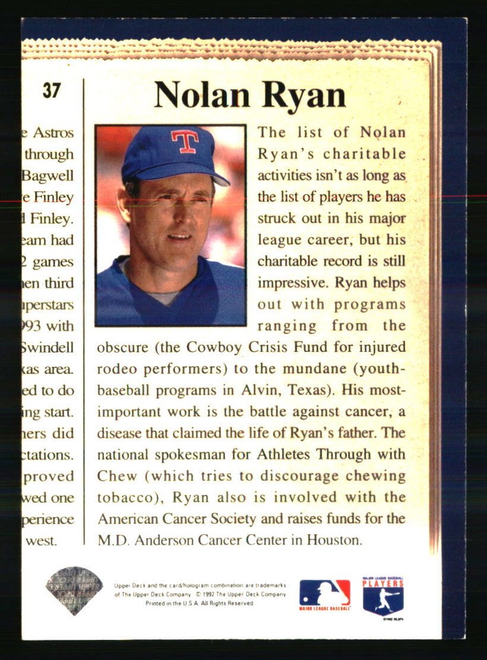 Nolan Ryan 1993 Upper Deck #37 Baseball Card | eBay