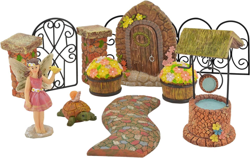 Pebble Lane Polyresin Fairy Garden Kit (11-Piece) | eBay