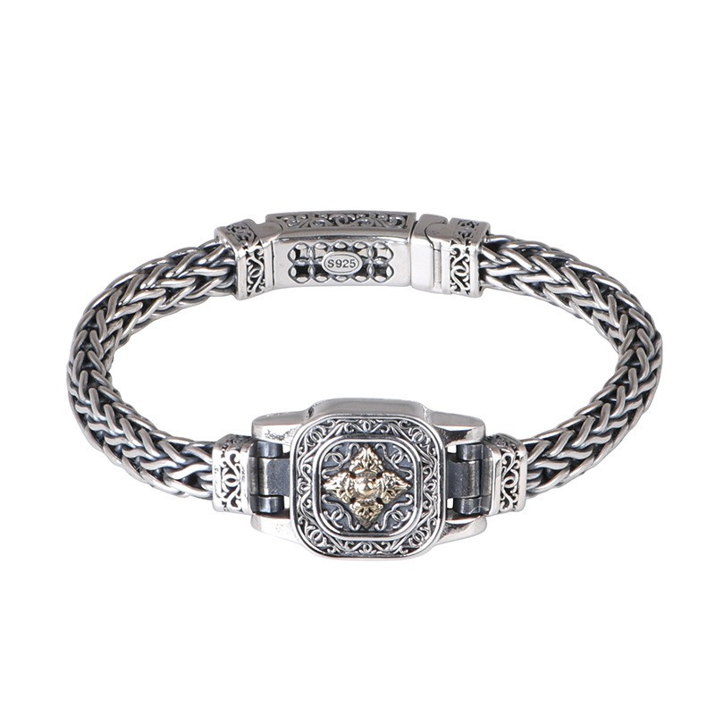 Mens Boys Vintage 925 Sterling Silver Chain Bracelet Bangle Jewelry ...