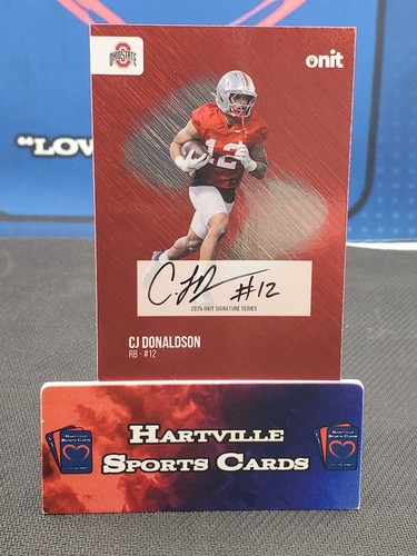 CJ DONALDSON 2025 ONIT Ohio State Buckeyes Football RED Shimmer AUTO ...