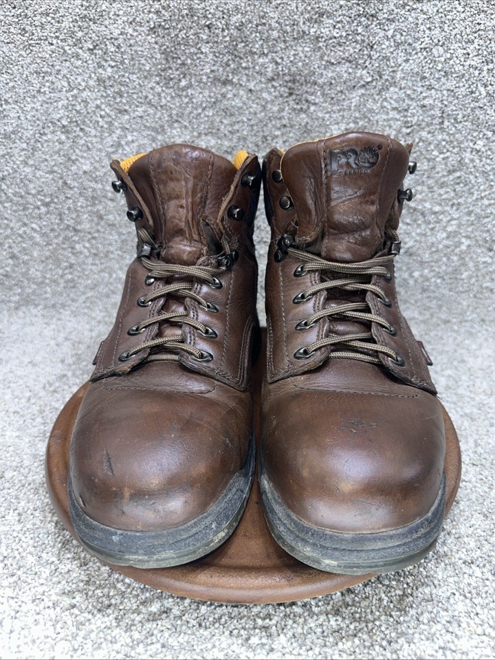 Timberland PRO Titan Steel Toe Work Boots, Brown Leather, Men's 10 Wide ...