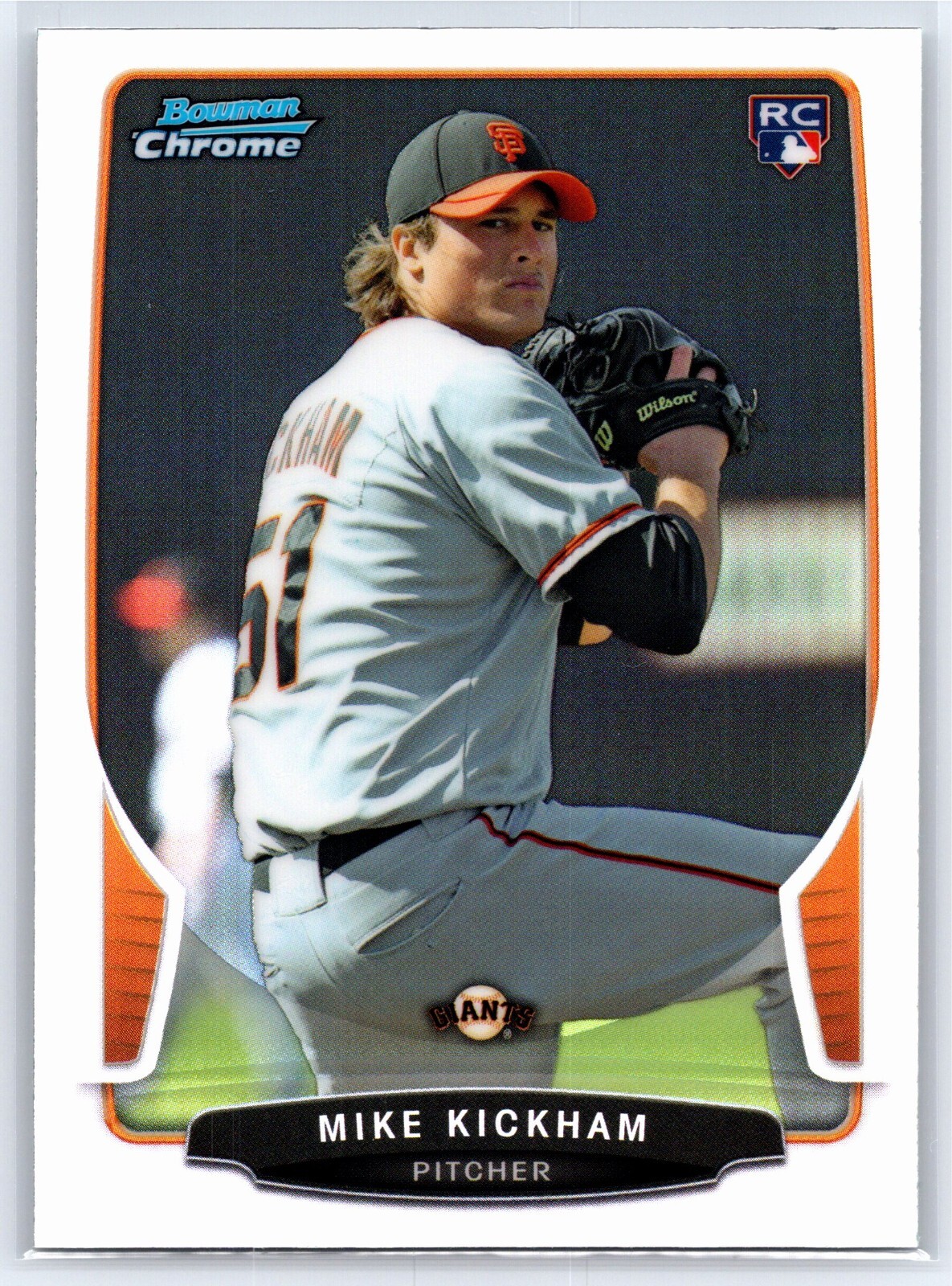 2013 Bowman Chrome Baseball Refractor Mike Kickham SF Giants RC Rookie ...