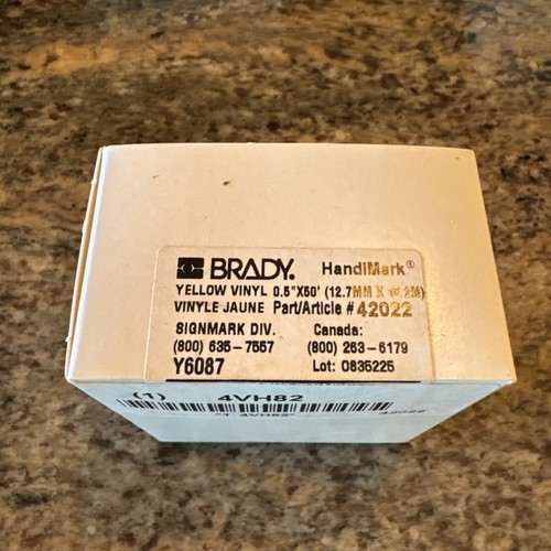 1/2" X 50’ Yellow Vinyl Tape 42022 Brady Handimark Label Maker Tape ...