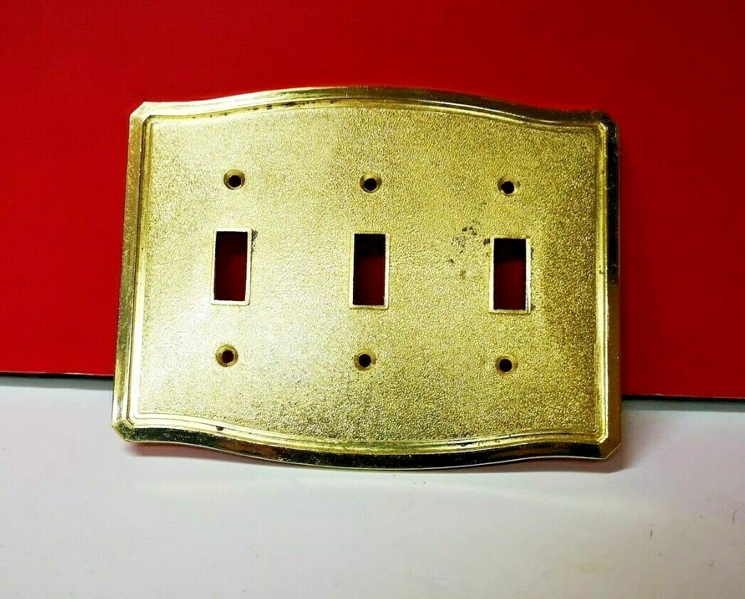 NuTone SWITCH PLATE 3-Gang Antique Brass HALLMACK Decor/Beveled HM ...