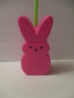 PEEPS Bunny Pink Tumbler Cup w/Lid And Green Straw 14 oz by Zak ...
