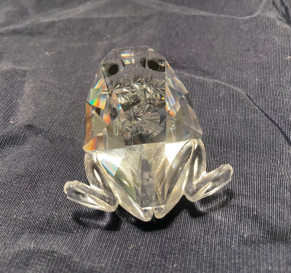 Swarovski Crystal 1985 Medium Frog Prince Figurine, Crown & Black Eyes ...