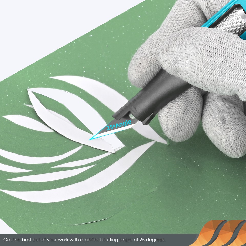 Blue Exacto Knife Set 10 Blade For Paper Craft Pen Hobby Cutter Razor ...