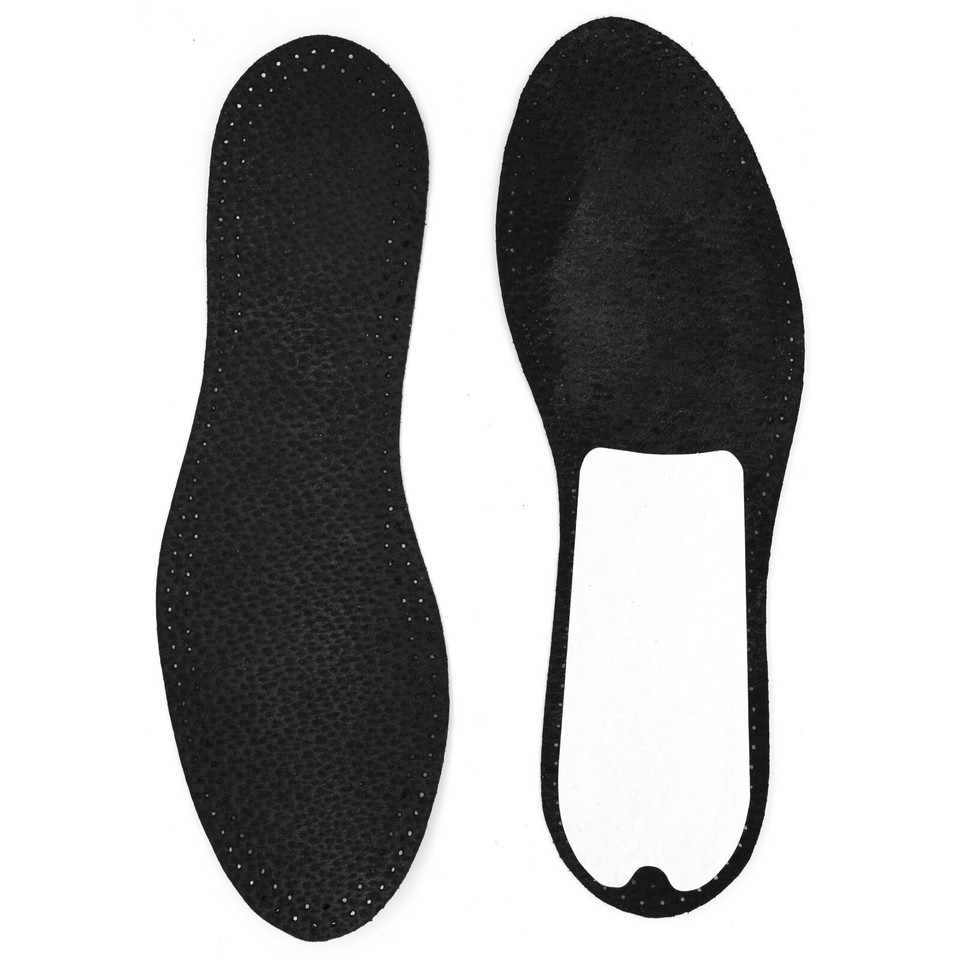 Real Thin Leather Shoe Insoles Self-adhesive Inner Sole All Size Ladies ...