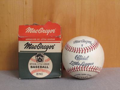 Vintage MacGregor Official Little League Leather Baseball w/Box New Old ...